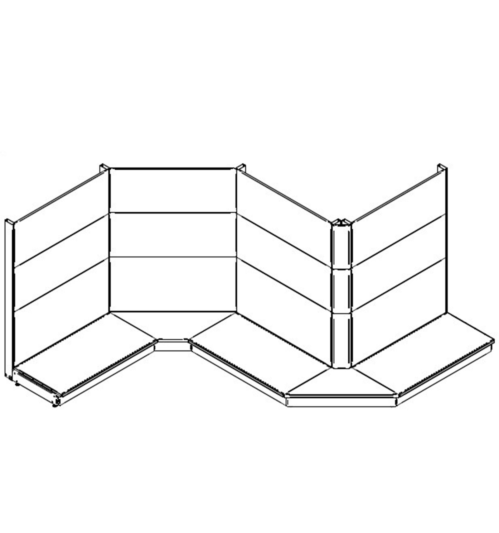 Raft colt deschis 2015 mm, baza 500, 4 polite 400 mm cr la bestore.ro ...