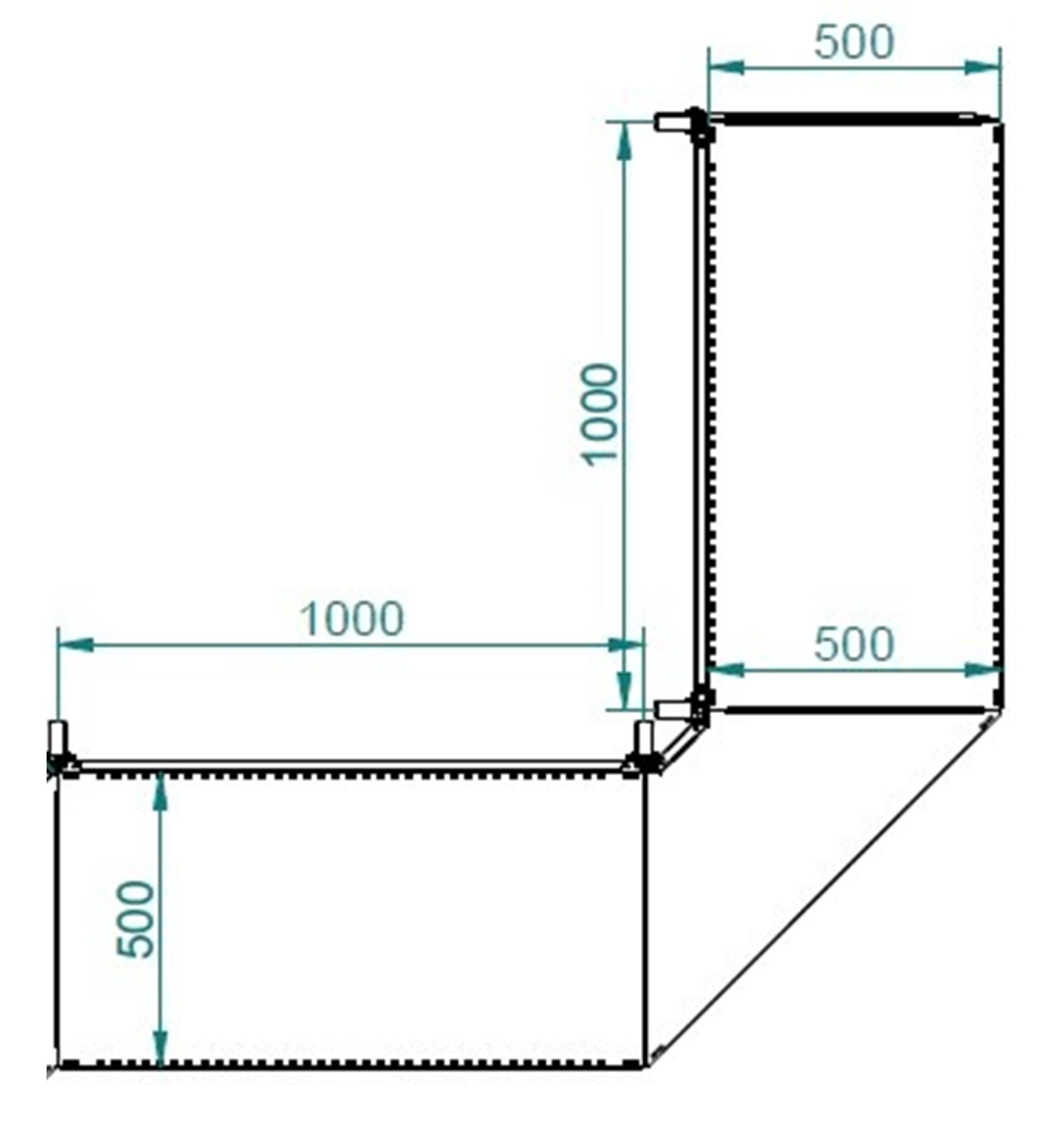Raft colt deschis 2015 mm, baza 500, 4 polite 400 mm cr la bestore.ro ...